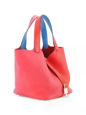 Hermès Casaque Picotin Lock Bag Clemence Mm Bucket Bag - Blue