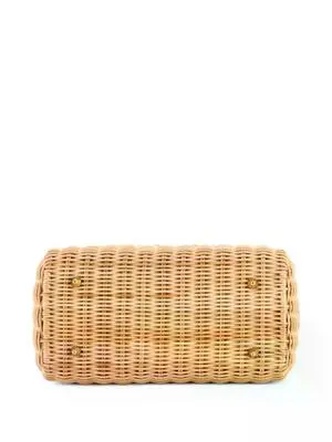 Dior Lady Bag Wicker And Oblique Canvas Medium Tote Bag
