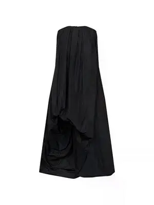 JIL SANDER Gathered-detail Strapless Asymmetric Dress - Black
