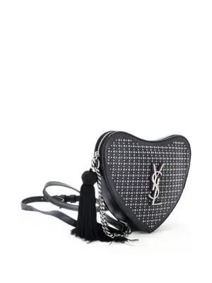 Saint Laurent Love Heart Tassel Chain Bag Studded Leather Shoulder Bag