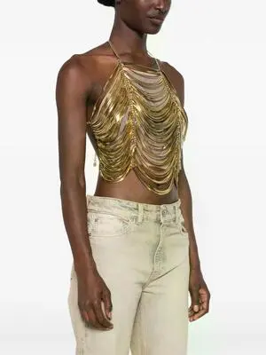 Cult Gaia Kye Top Metallic Chain Halterneck