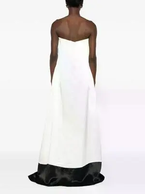ABADIA Diana Strapless Maxi Dress - White