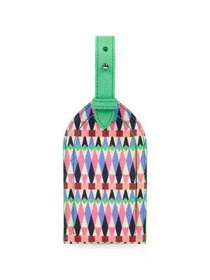 Smythson Harlequin Luggage Tag - Green
