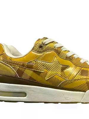 A BATHING APE Road Sta Check-print Sneakers