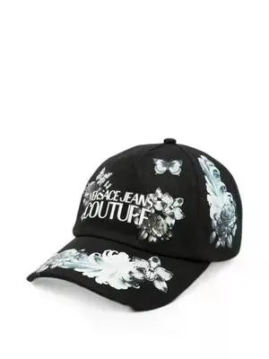 Versace Logo-print Floral-print Baseball Cap