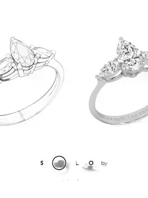 SOLO FOR DIAMONDS Pear-cut Diamond Ring