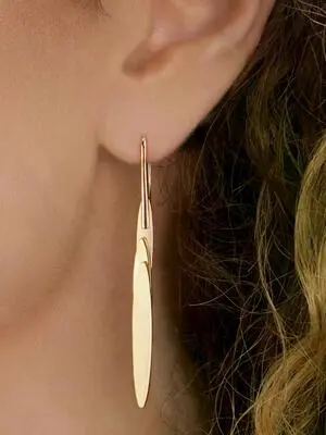 JENNIFER FISHER Short Feather Drop Earrings - Gold