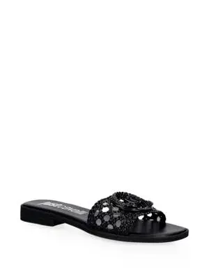 Just Cavalli Logo-plaque Woven Flat Sandals