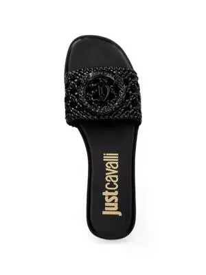 Just Cavalli Logo-plaque Woven Flat Sandals