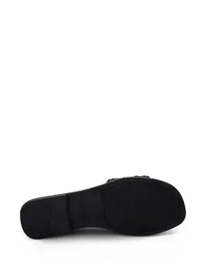 Just Cavalli Logo Plaque Woven Flat Sandals