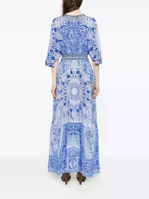 Camilla Graphic-print Ruffled-hem Dress
