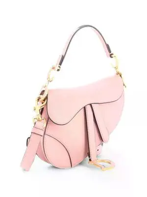 Dior Saddle Handbag With Strap Leather Mini Shoulder Bag