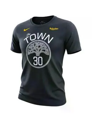 Nike X Nba Golden State Warriors Name & Number Stephen Curry T-shirt - Black