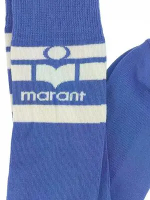 MARANT Logo-knit Striped Socks