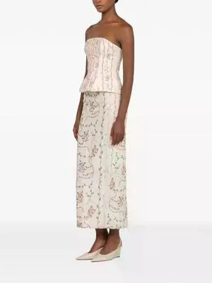 Agua Bendita Embroidered Strapless Top