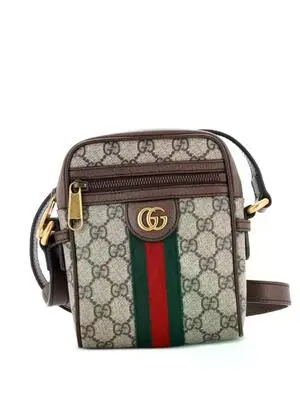 Gucci Ophidia Gg Coated Canvas Mini Messenger Bag - Brown