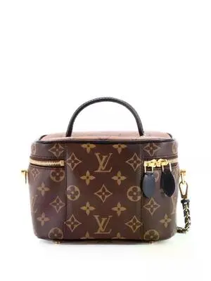 LOUIS VUITTON Vanity Handbag Reverse Monogram Canvas Pm Satchel - Brown