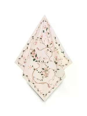 Agua Bendita Ceiba Navegante Floral-print Silk Scarf - Neutrals