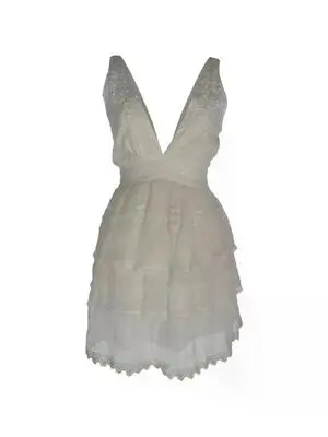 LoveShackFancy Tiered Lace Dress - White