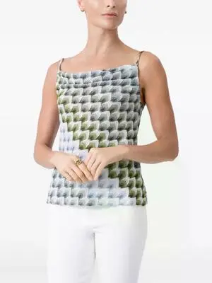 Missoni Top With Lace Motif And Draped Neckline - Grey