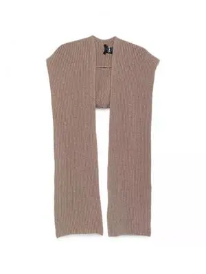 Soeur Ribbed-knit Hooded Scarf - Neutrals