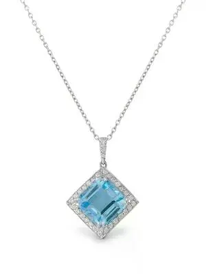 LB EXCLUSIVE Topaz And Diamond Pendant Necklace - Silver