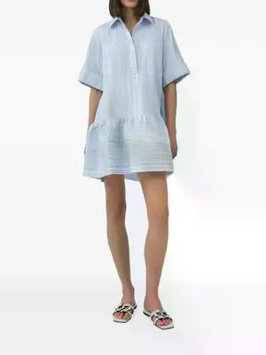 Simkhai Cris Striped Shirt Mini Dress