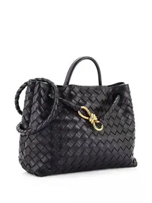 Bottega Veneta Andiamo Top Handle Bag Intrecciato Nappa Medium Satchel - Black