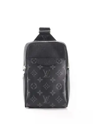 LOUIS VUITTON Outdoor Slingbag Monogram Taigarama Backpack - Black