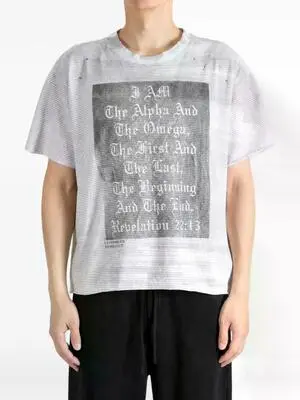 SAITOS Distressed Striped T-shirt