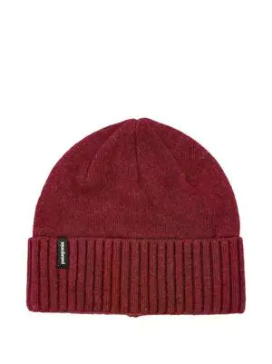 Patagonia Ribbed-knit Logo-patch Beanie Hat - Red