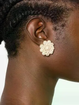 Alessandra Rich Floral Earrings - Neutrals