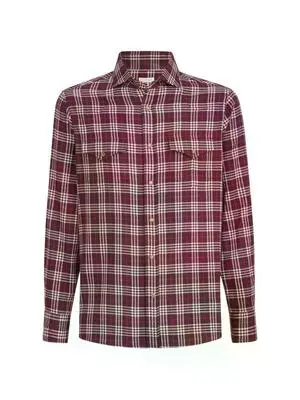 Brunello Cucinelli Cotton And Lyocell Tartan Flannel Western Shirt - Red