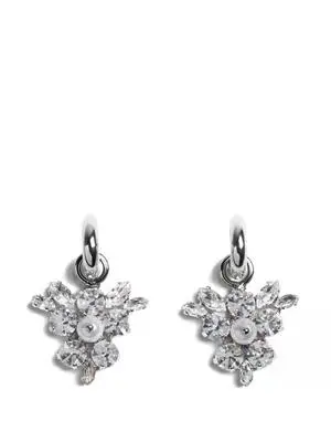Simone Rocha Frond Crystal-embellished Hoop Earrings