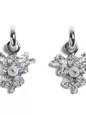 Simone Rocha Frond Crystal-embellished Hoop Earrings