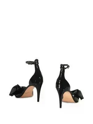 Red Valentino Patent Leather Knotted Sandals - Black