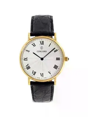CONCORD 34mm Yellow Gold Watch With Silver-tone Dial - White