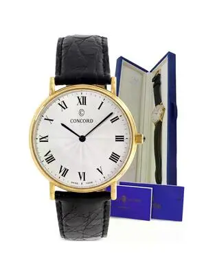 CONCORD 34mm Yellow Gold Watch With Silver-tone Dial