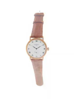 Patek Philippe Calatrava Automatic Watch With Leather Strap - White