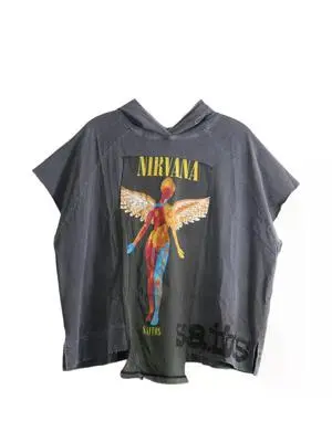 SAITOS X Nirvana Graphic-print Short-sleeve Hoodie