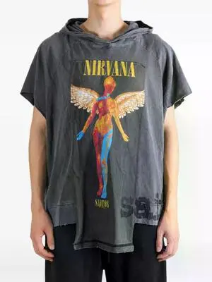 SAITOS X Nirvana Graphic-print Short-sleeve Hoodie