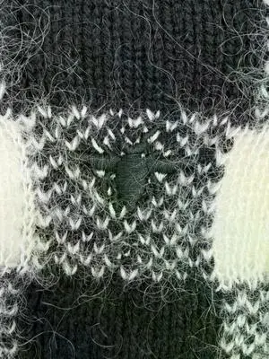 Dior Block-check Knit Sweater - Black