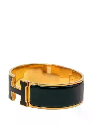 Hermès Enamel And Gold-plated Metal Clic Clac H Bracelet - Black