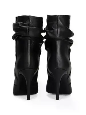 VIA ROMA 15 Ruched Pointed-toe Ankle Boots