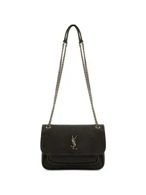 Saint Laurent Niki Mini Shoulder Bag In Grained Lambskin - Black