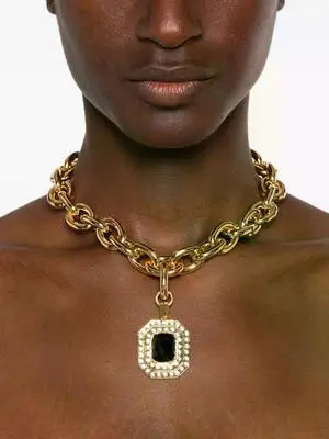 Alessandra Rich Crystal-embellished Curb-link Necklace