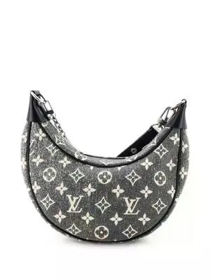 LOUIS VUITTON Loop Handbag Monogram Jacquard Denim Hobo Bag