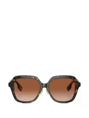 Burberry Logo Plaque Square Frame Sunglasses - Brown