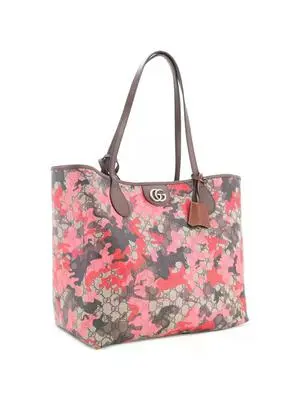 Gucci Gg Open Gg Camouflage Coated Canvas Large Tote Bag