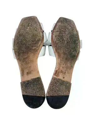 Saint Laurent Tribute Woven Slides - Silver